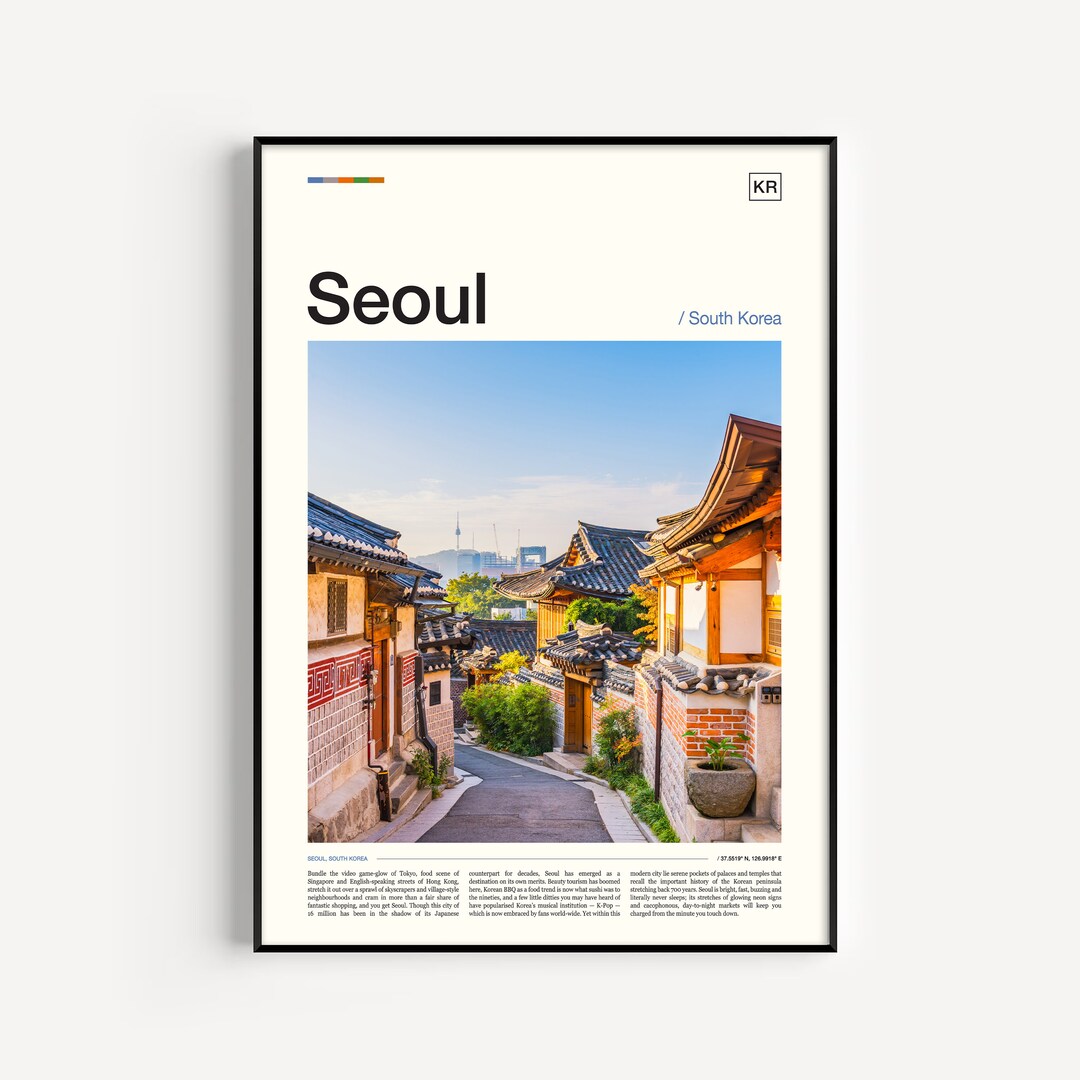 Seoul Art, Seoul South Korea, Seoul Skyline, Korea Poster, Korean ...