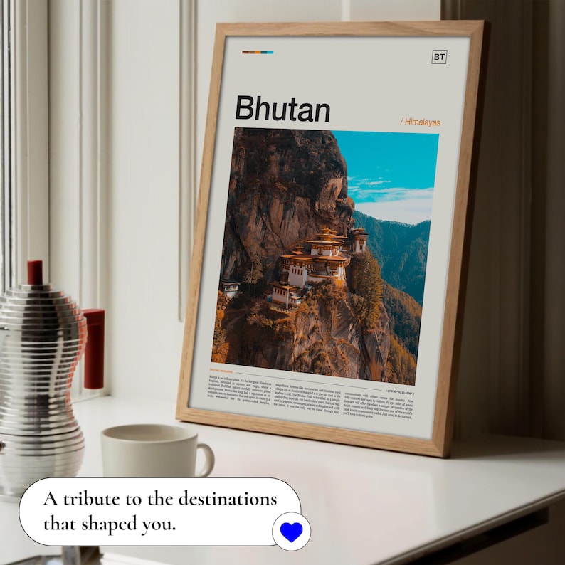 Bhutan Travel Poster: Himalayan Landscape Art Print - Etsy