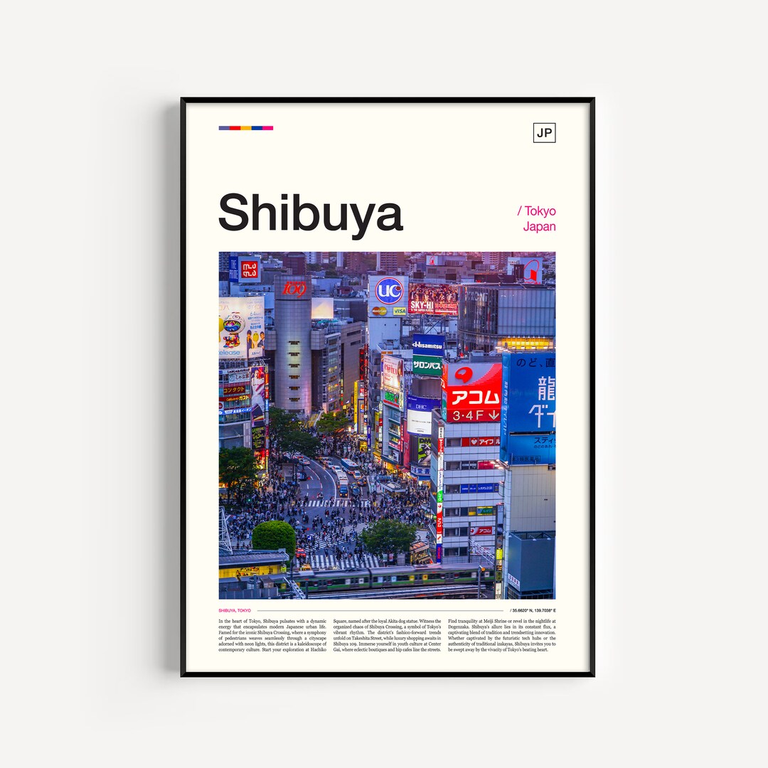 Shibuya Crossing, Shibuya Poster, Japan Art, Japan Wall Art, Japan ...