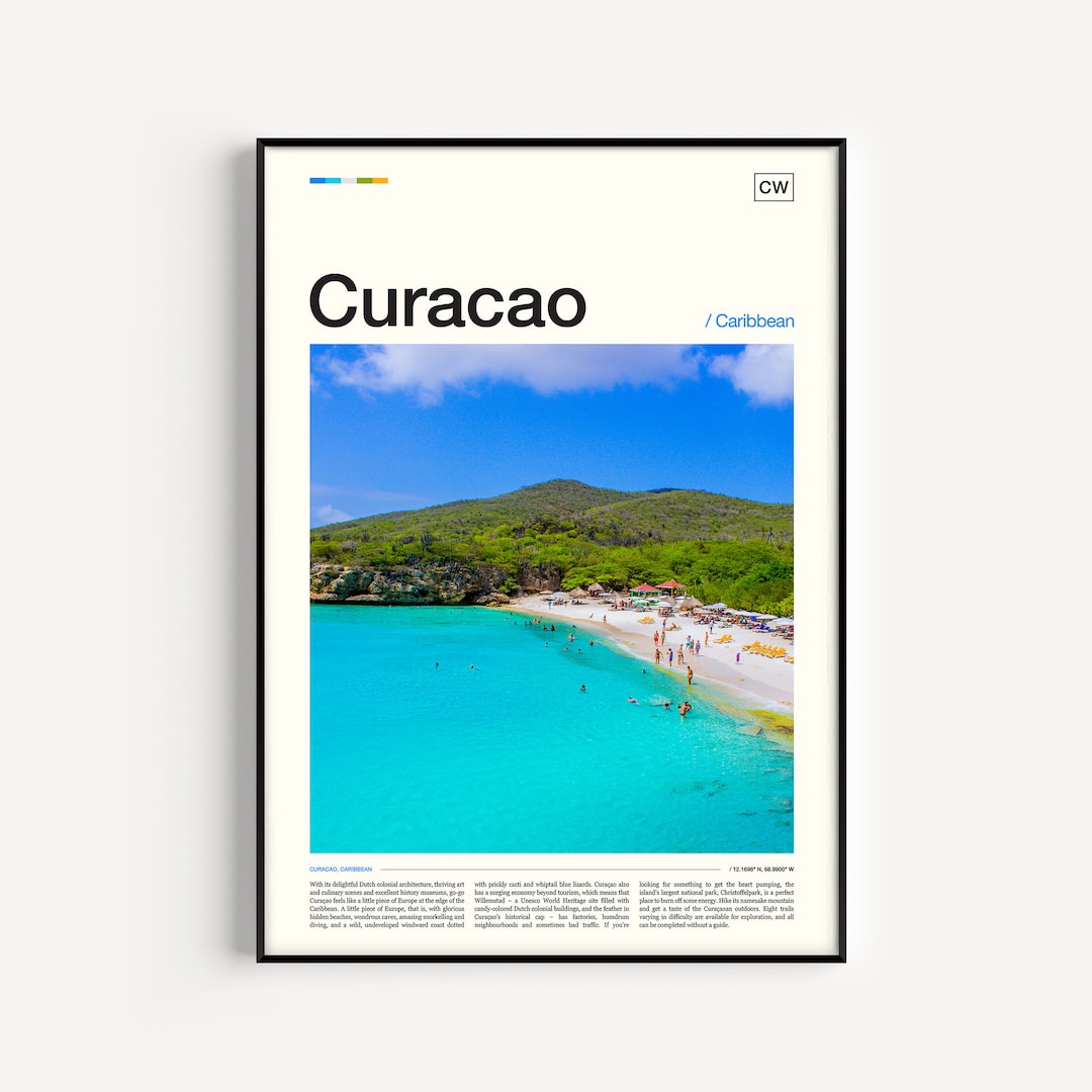 Curacao Print, Curacao Poster, Curacao Art Print, Curacao Wall Art ...