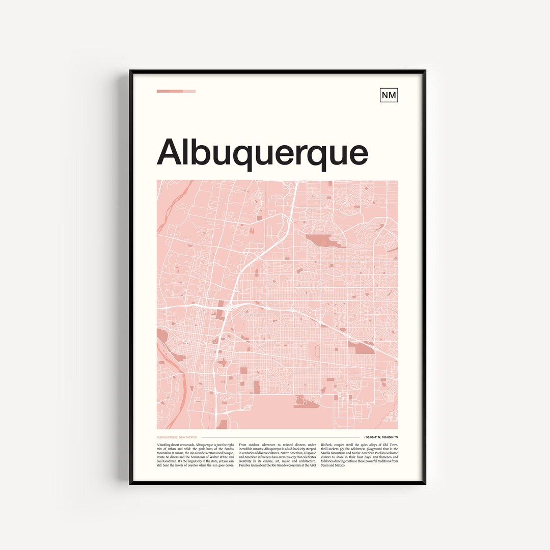 Albuquerque Map Print, Albuquerque Print, Albuquerque Poster ...