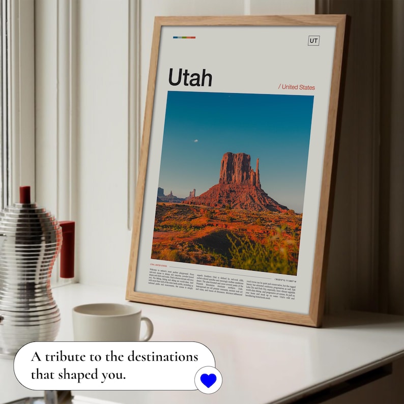 Utah Print, Utah Poster, Utah Wall Art, Utah Art Print, Utah Photo ...