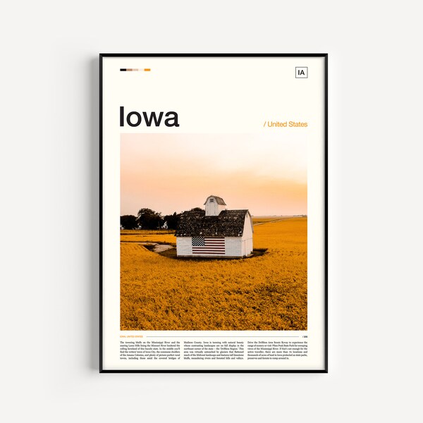 Iowa Poster - Etsy