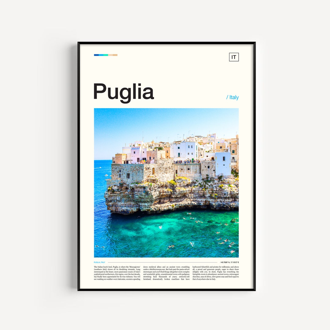 Puglia Print, Puglia Poster, Puglia Wall Art, Puglia Art Print, Puglia ...