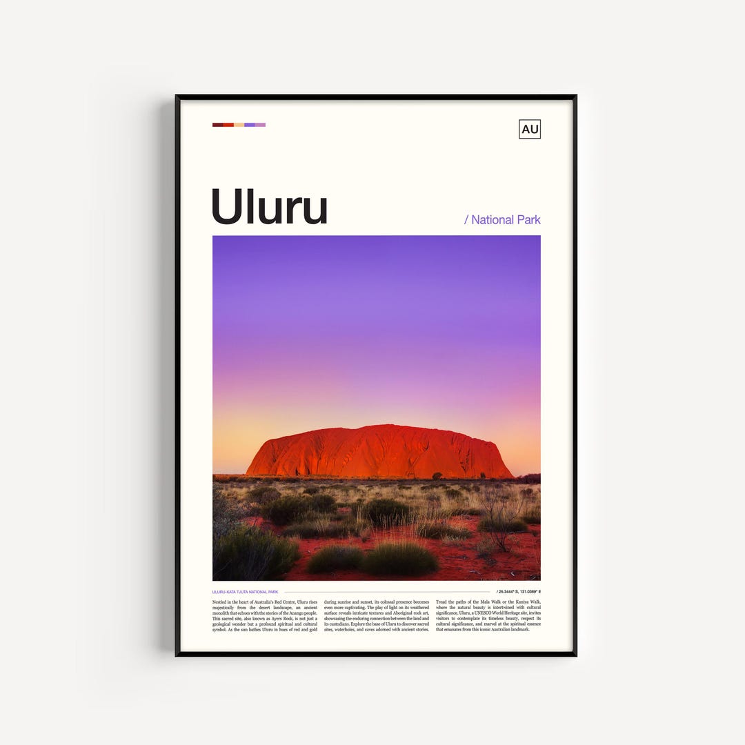Uluru Australia Print: Ayers Rock National Park Poster - Etsy