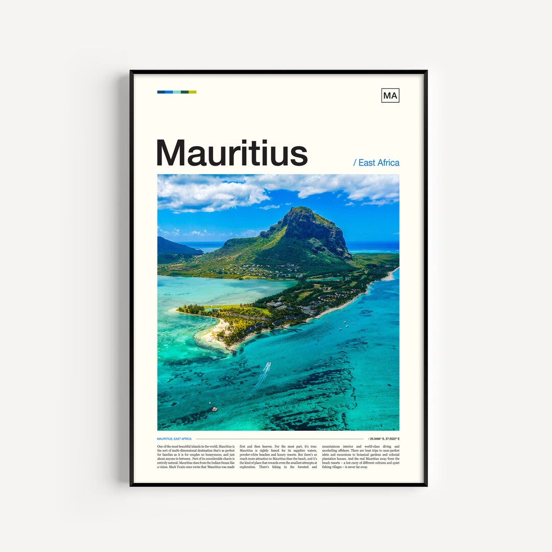 Mauritius Print, Mauritius Poster, Mauritius Wall Art, Mauritius Art ...