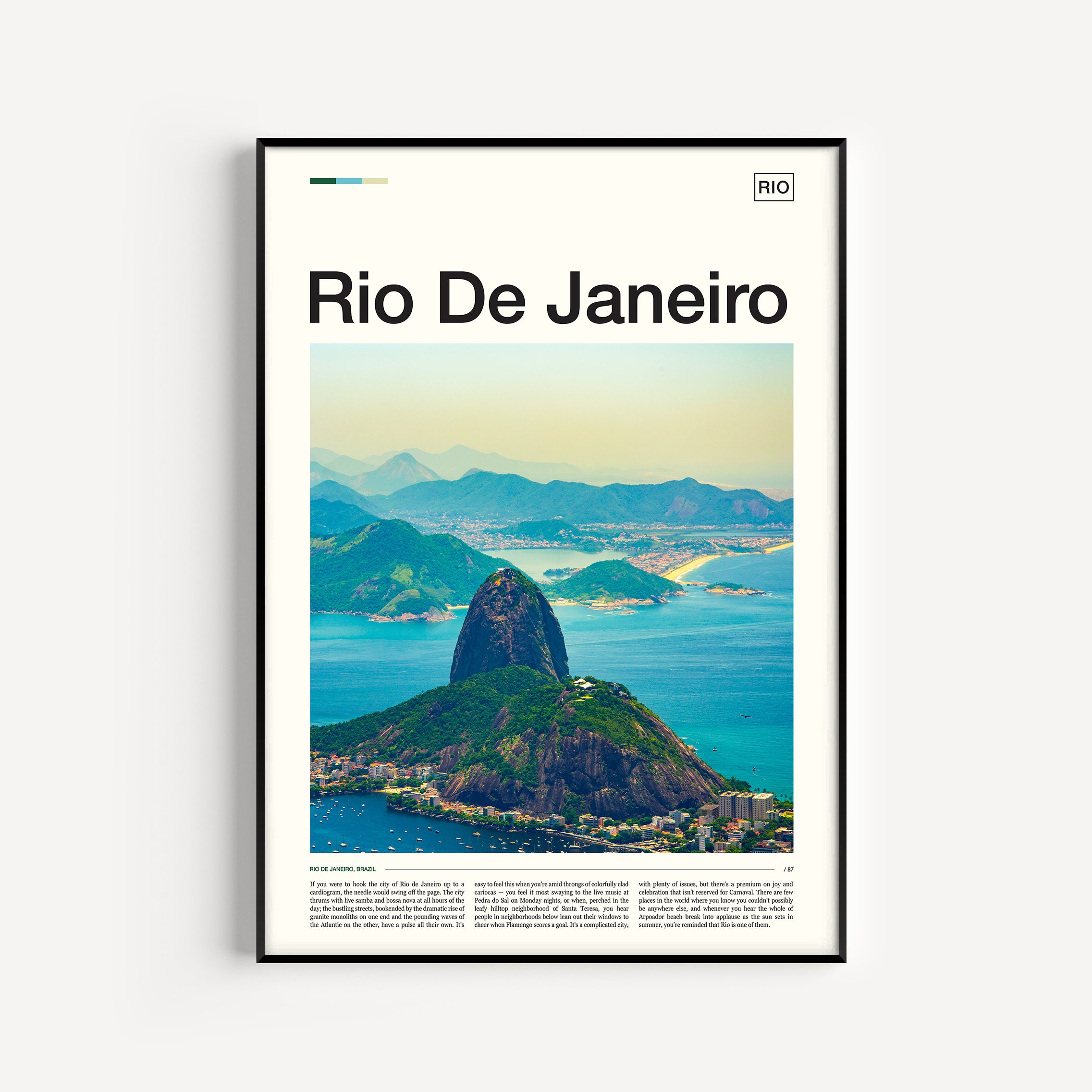 Rio De Janeiro Print Rio De Janeiro Poster Rio Wall Art - Etsy