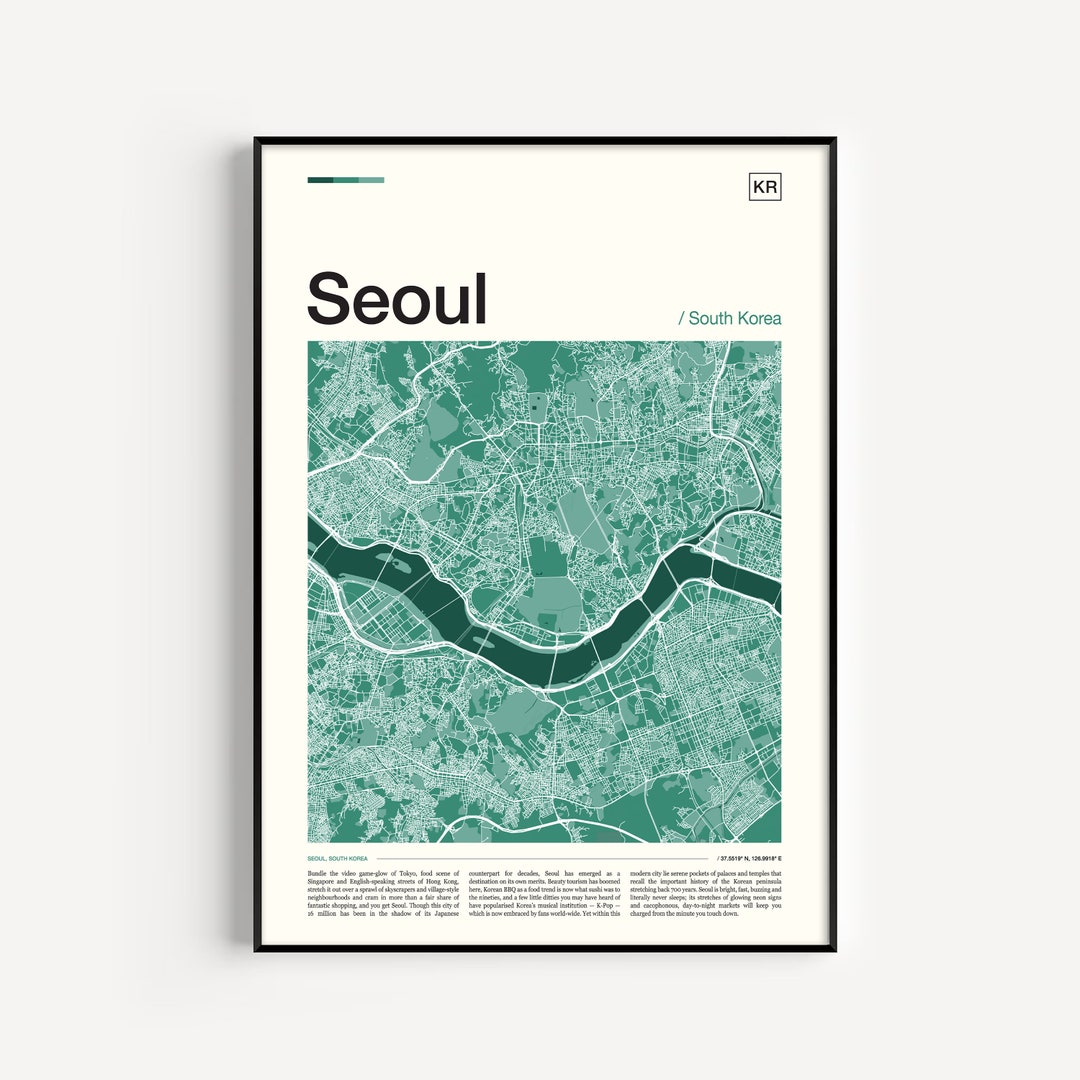 Seoul Map Print, Seoul Poster, Seoul Map, Seoul Print, Seoul Wall Art ...