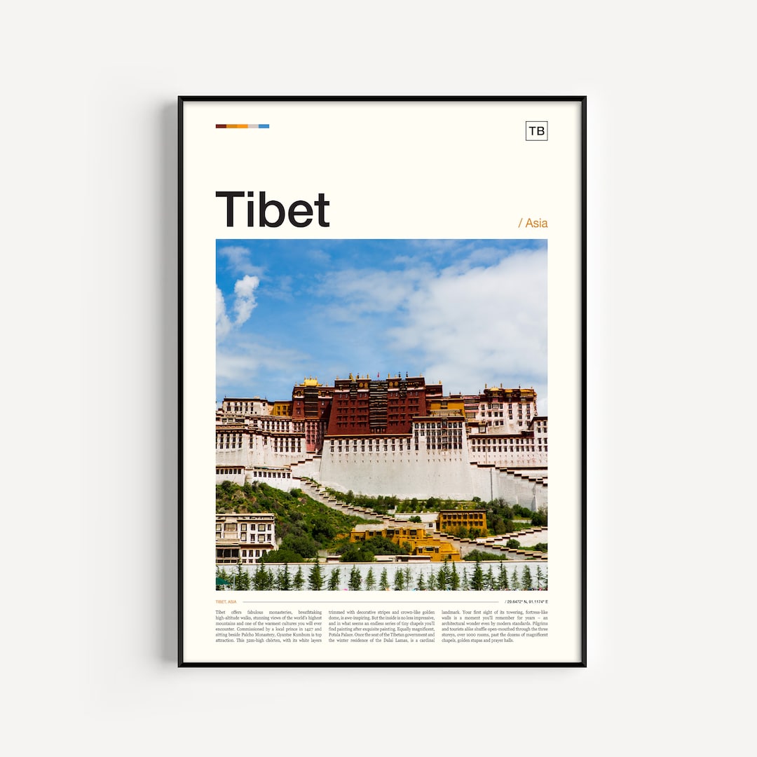 Tibet Print, Tibet Poster, Tibet Wall Art, Tibet Art Print, Tibet Decor ...