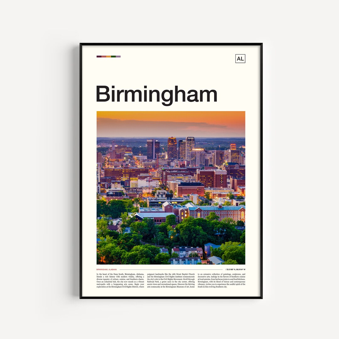 Birmingham Alabama Print, Birmingham Print, Birmingham Art, Birmingham ...