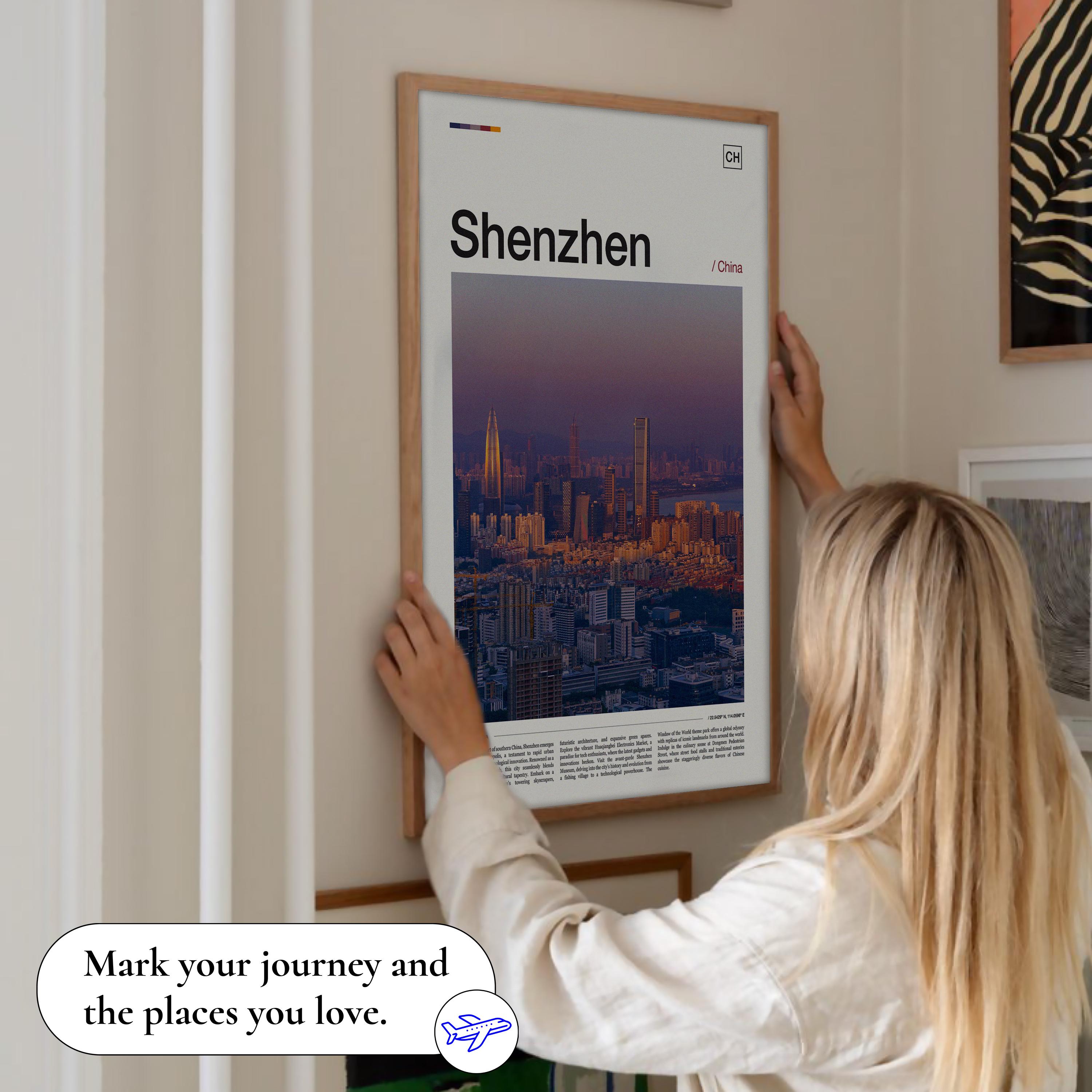 Shenzhen Poster, China Art, China Poster, Travel Poster, China Print ...