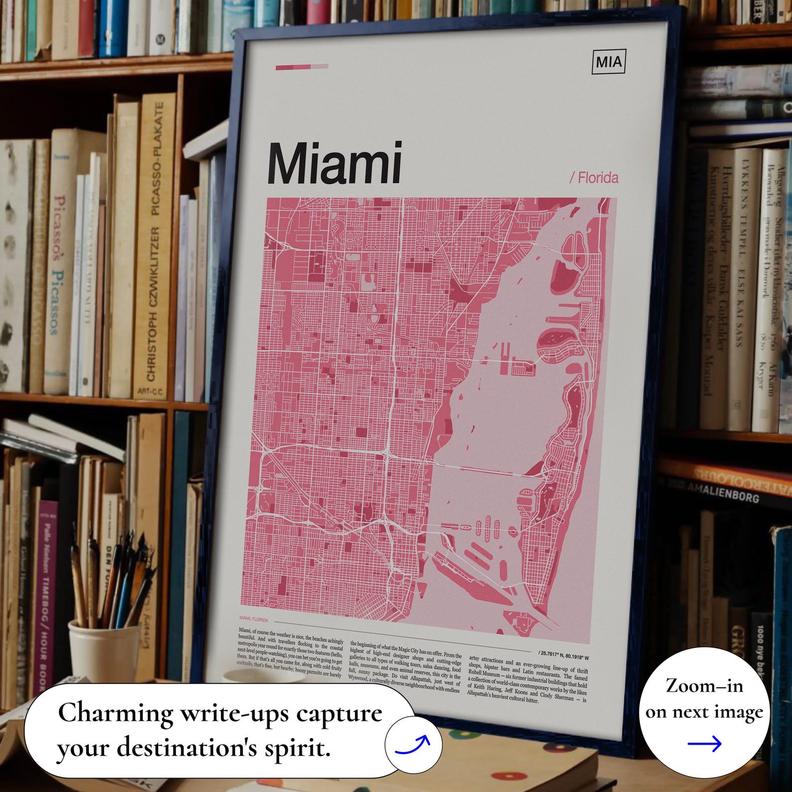 Miami Map Art Print: Modern City Travel Poster - Etsy