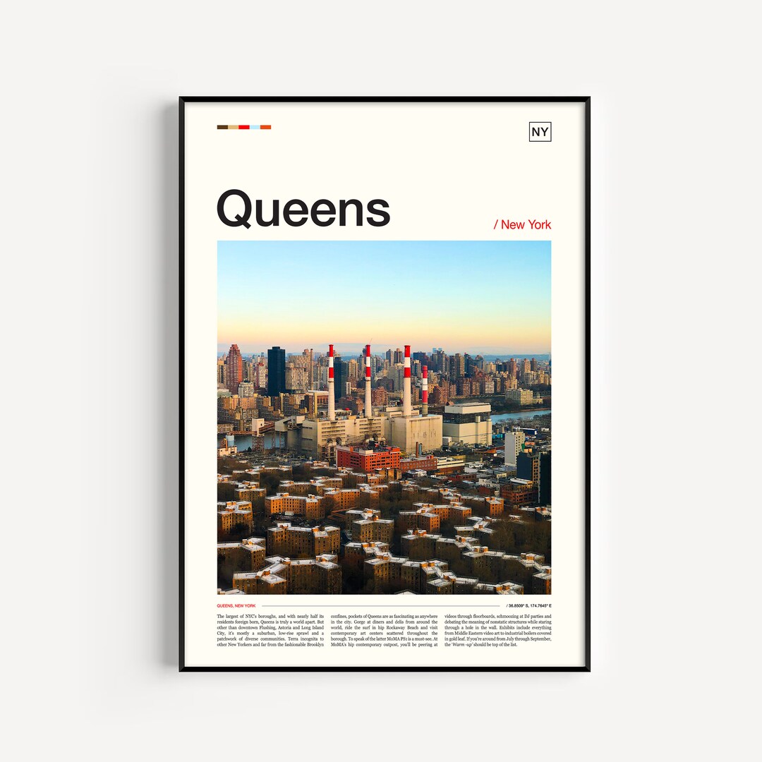 Queens Print, Queens Poster, Queens Wall Art, Queens Art Print, Queens ...