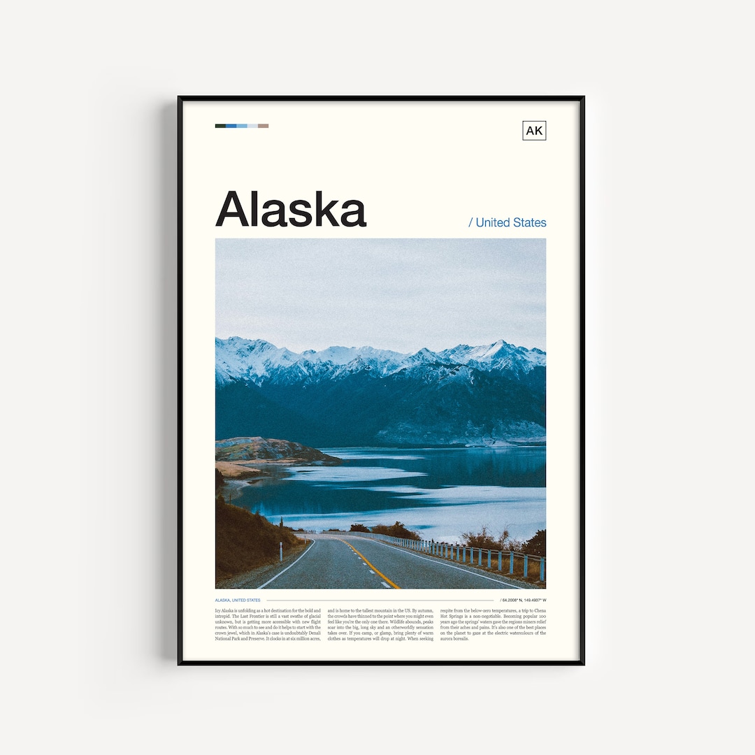 Alaska Poster, Alaska Print, Alaska Wall Art, Alaska Art Print, Alaska ...