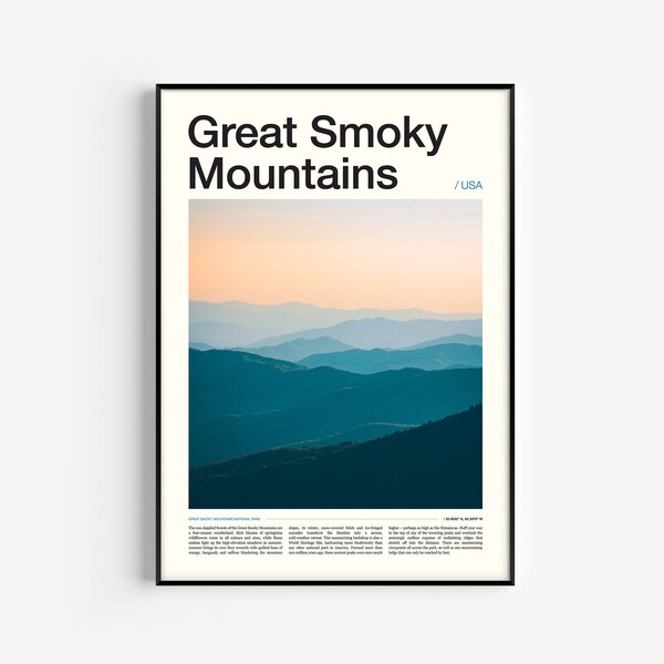 Smoky Mountains Poster - Etsy