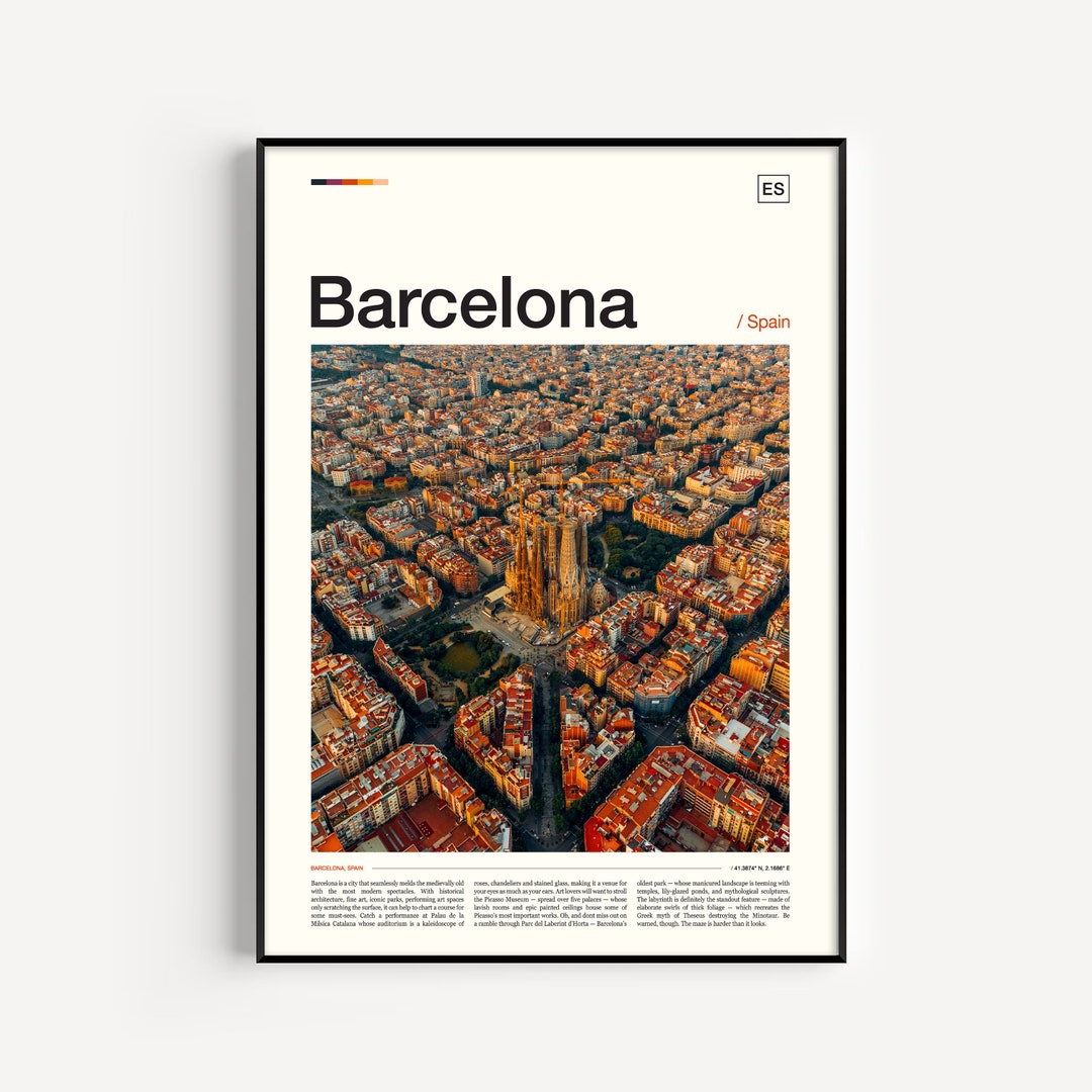 Barcelona Wall Art, Barcelona Poster, Barcelona Print, Barcelona Art ...
