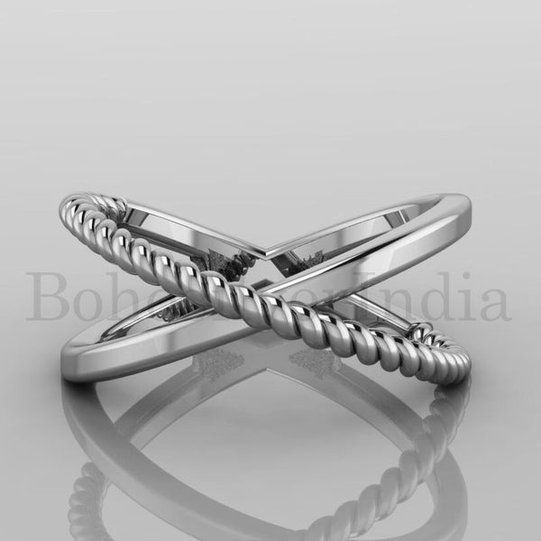 Cross X Shape Ring - Etsy