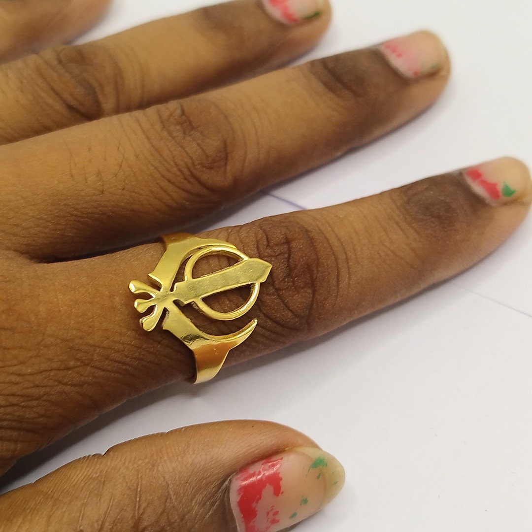 Handmade Sikh Khanda Sterling Silver Signet Ring - Etsy