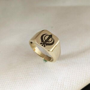 Sikh Khanda Signet Ring, Silver Punjabi Ring, Khalsa Khanda Ring, Ek ...