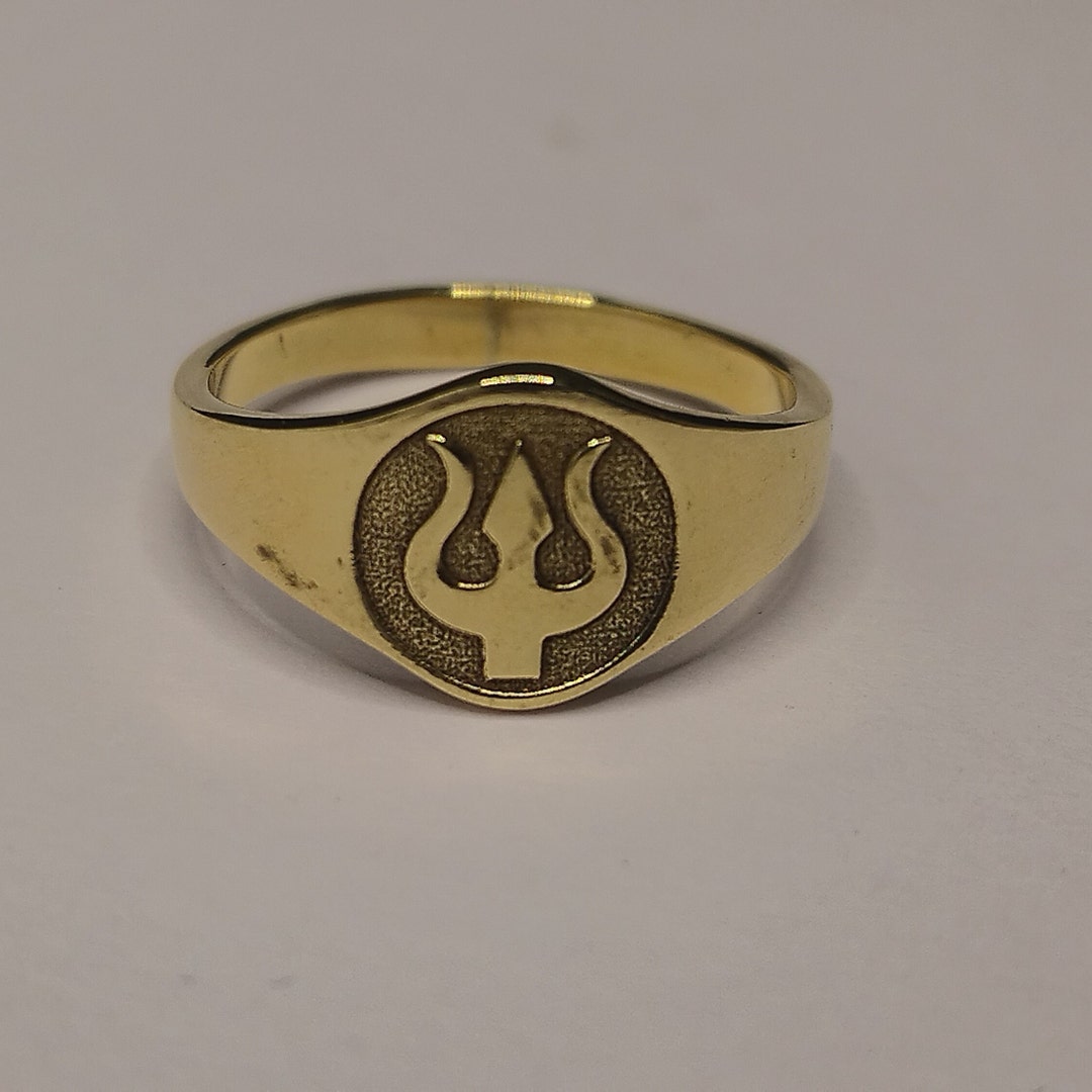 Sterling Silver Om Shiv Trishul Ring: Yoga Meditation Jewelry - Etsy