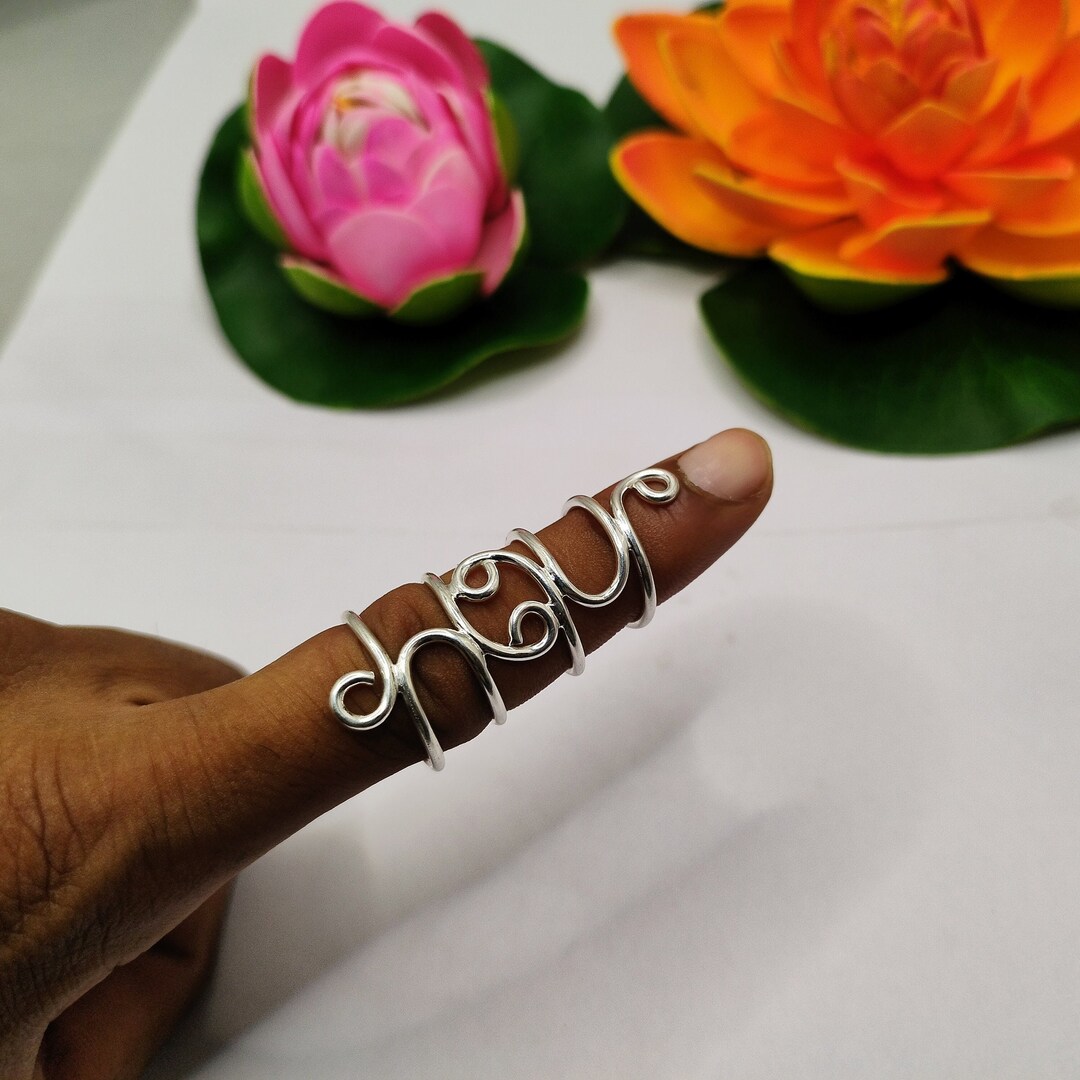 925 Silver Trigger Finger Splint Ring: Geometric EDS Arthritis Joint ...