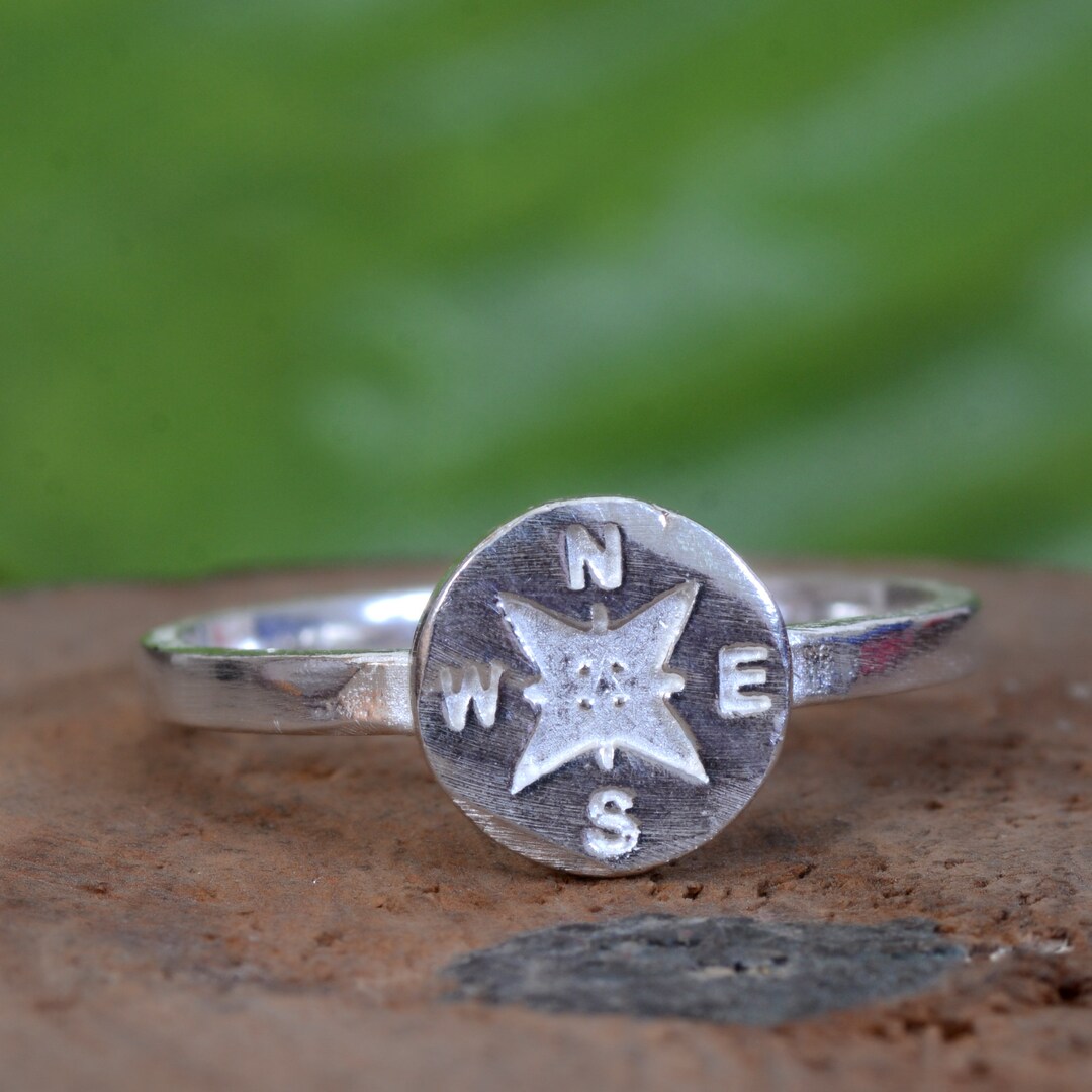 Compass Ring, Sterling Silver Compass Jewelry, Signet Ring, Graduation ...