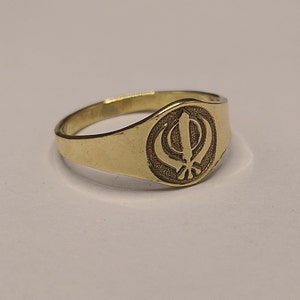 Handmade Sikh Khanda Khalsa Signet Men's Sterling Silver Ring, Gift for ...