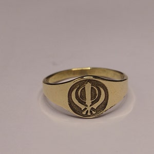 Handmade Sikh Khanda Khalsa Signet Men's Sterling Silver Ring, Gift for ...