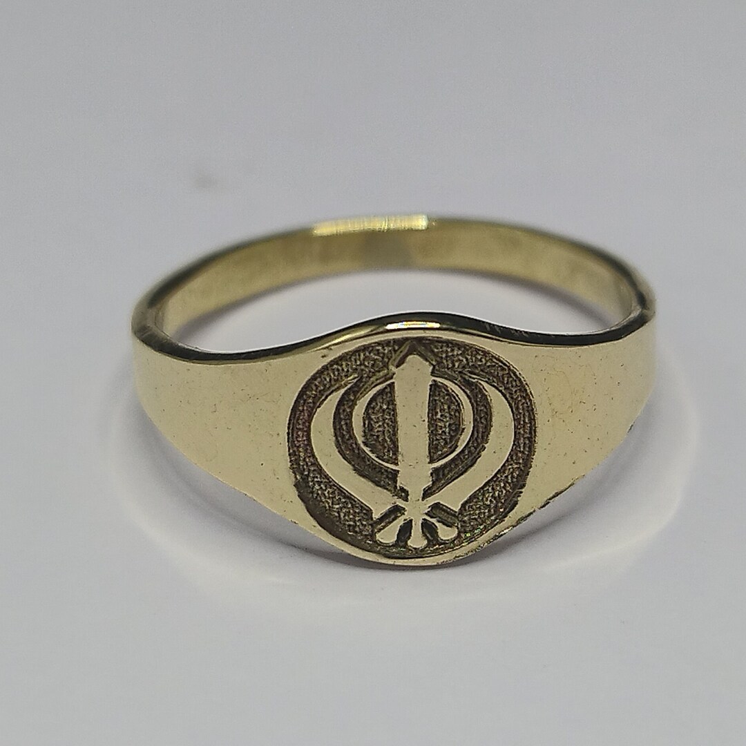 Handmade Sikh Khanda Khalsa Signet Men's Sterling Silver Ring, Gift for ...