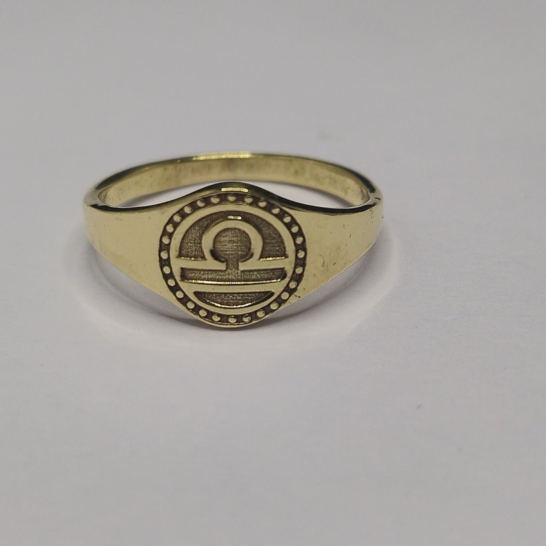 Sterling Silver Libra Signet Ring: Scales of Justice Jewelry - Etsy
