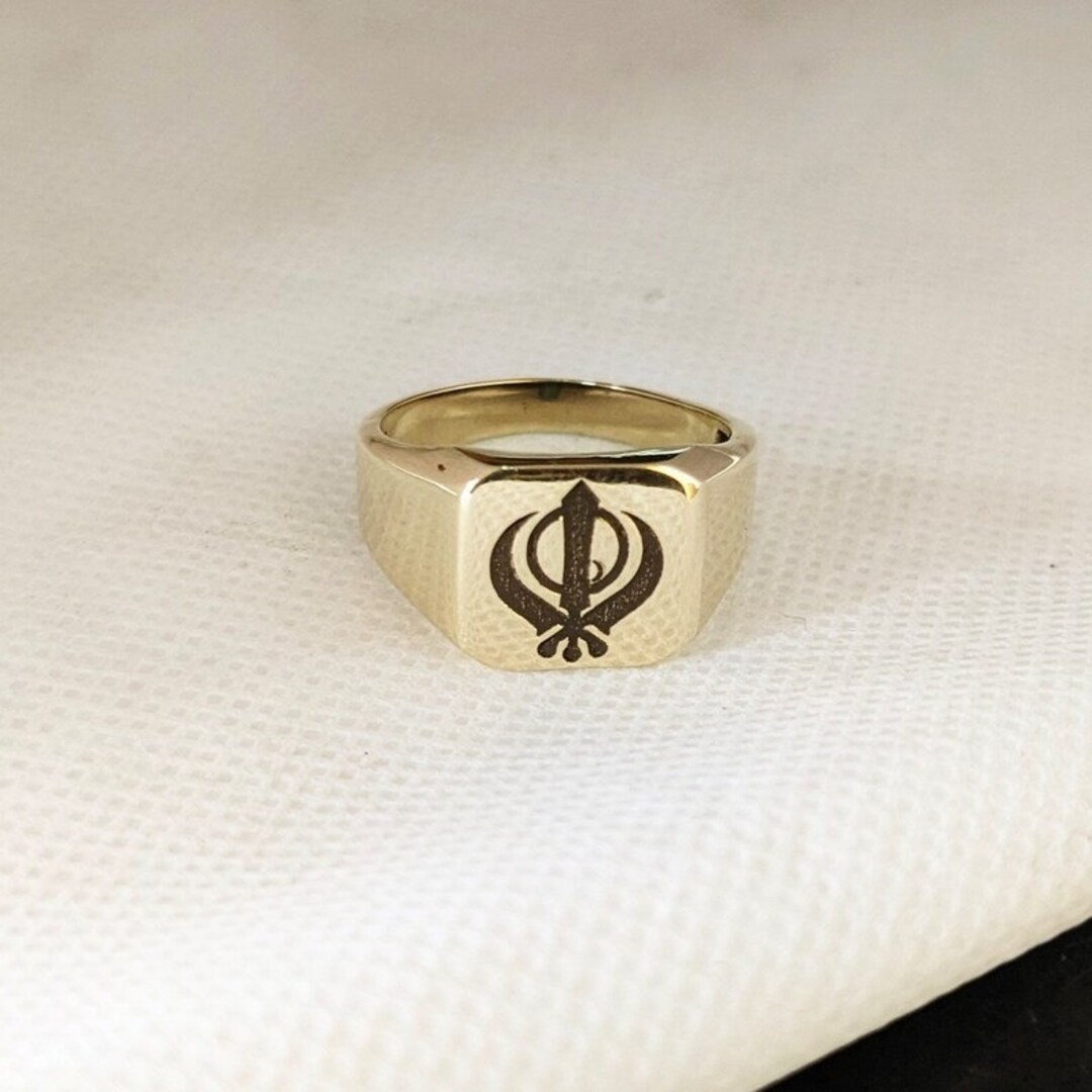 Handmade Sterling Silver Sikh Khanda Signet Ring: Punjabi Jewelry - Etsy