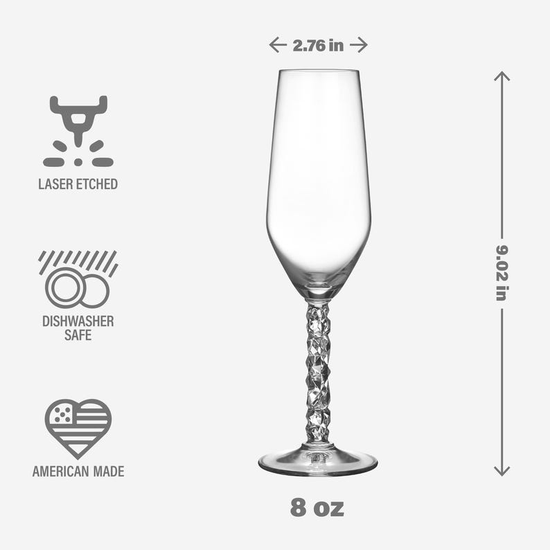 Engraved Crystal Champagne Glass Set, Handcrafted in Sweden, Love Bird ...