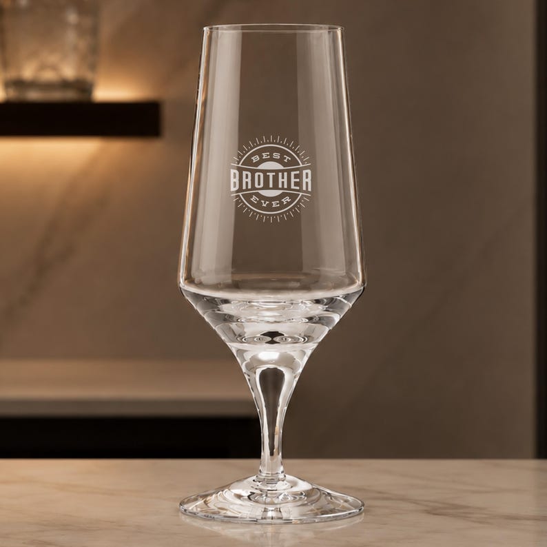 Engraved Crystal Beer Glass Set, Handcrafted in Sweden, Best Brother ...