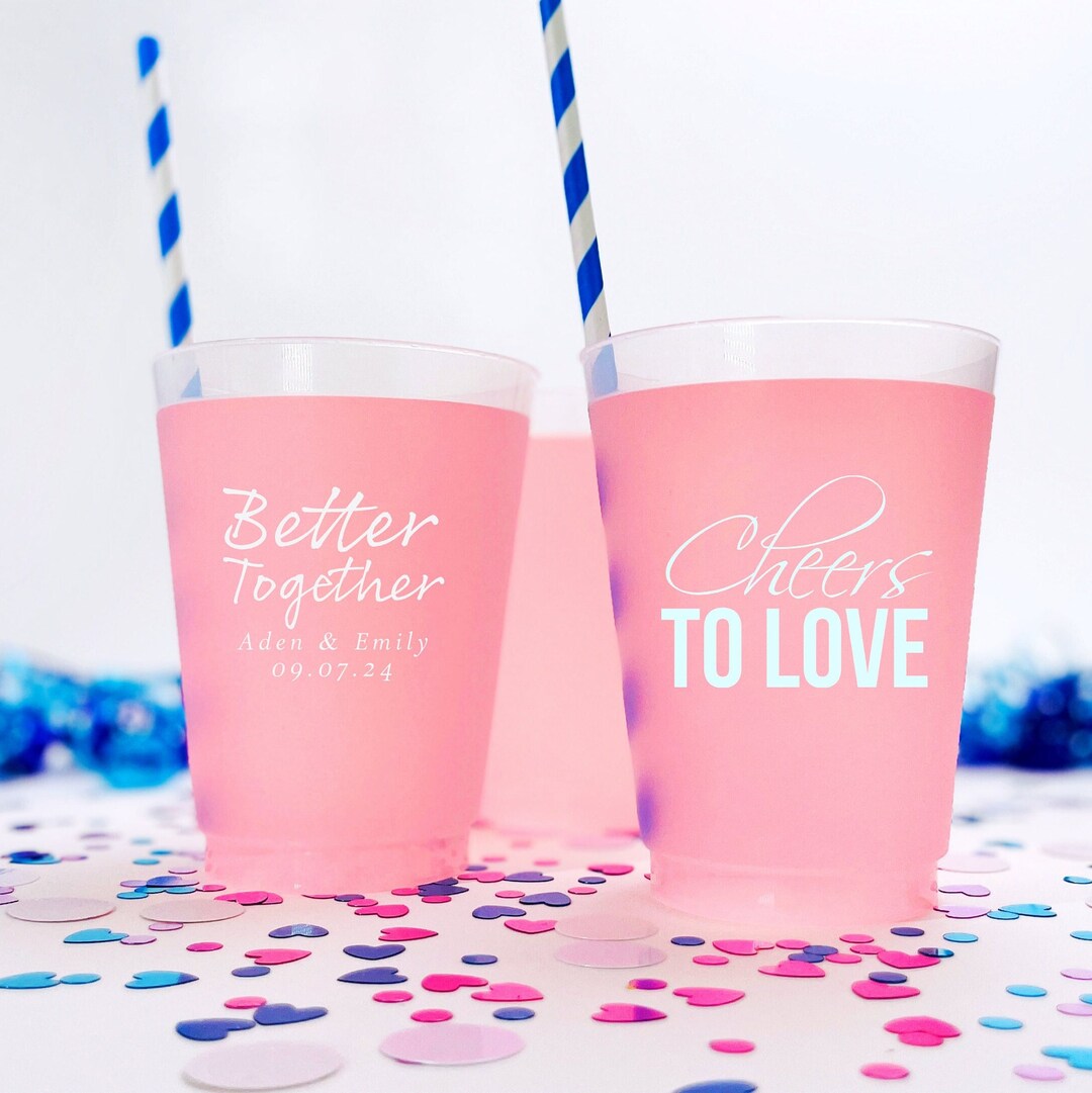 Personalized Frosted Wedding Cups - Over 70 Designs to Choose From - Custom Frosted Cups ...