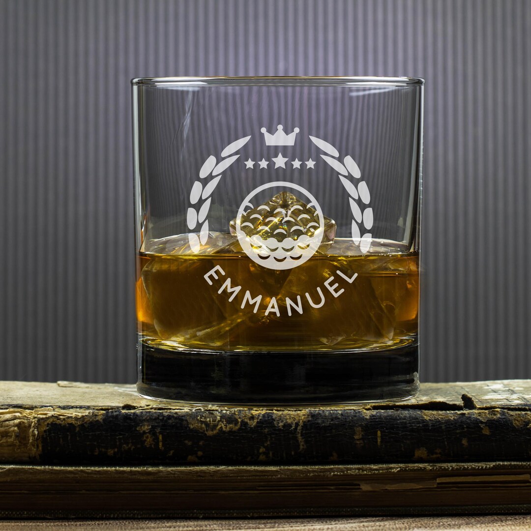 Golf Whiskey Glass | Custom Golf Ball Engraved With Name | Personalized ...