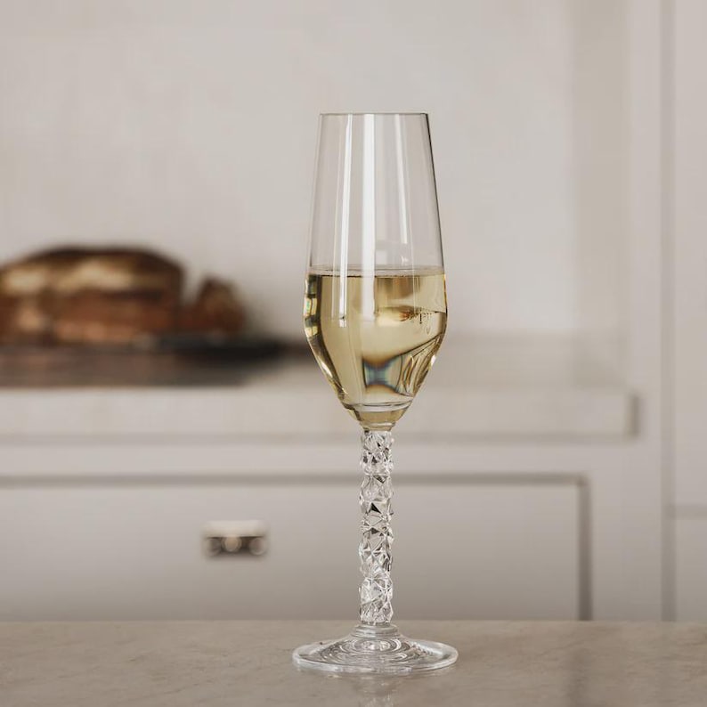 Engraved Crystal Champagne Glass Set, Handcrafted in Sweden, Love Never ...