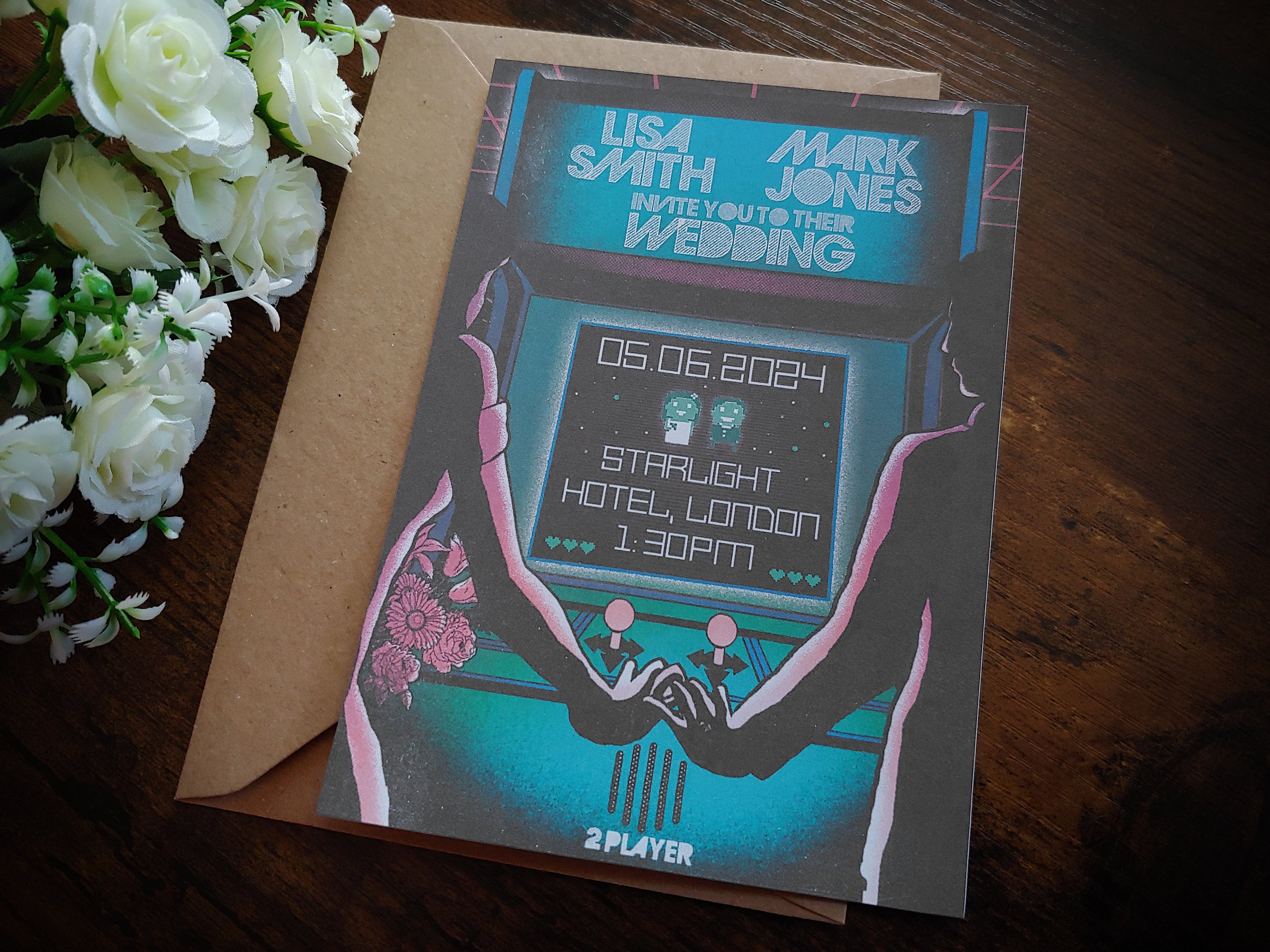Personalised 80's Retro Arcade, Video Game Wedding Invite, Invitation ...