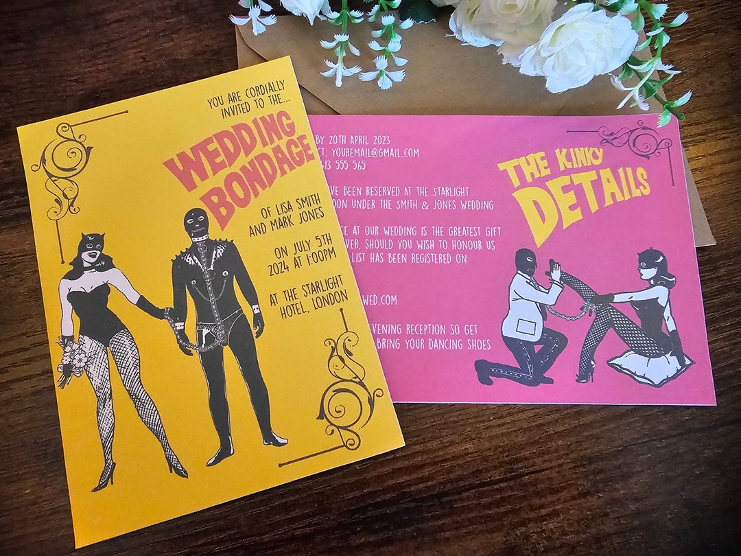 Personalised Kinky, Dominatrix, BDSM, Wedding Invite, Invitations, Save ...