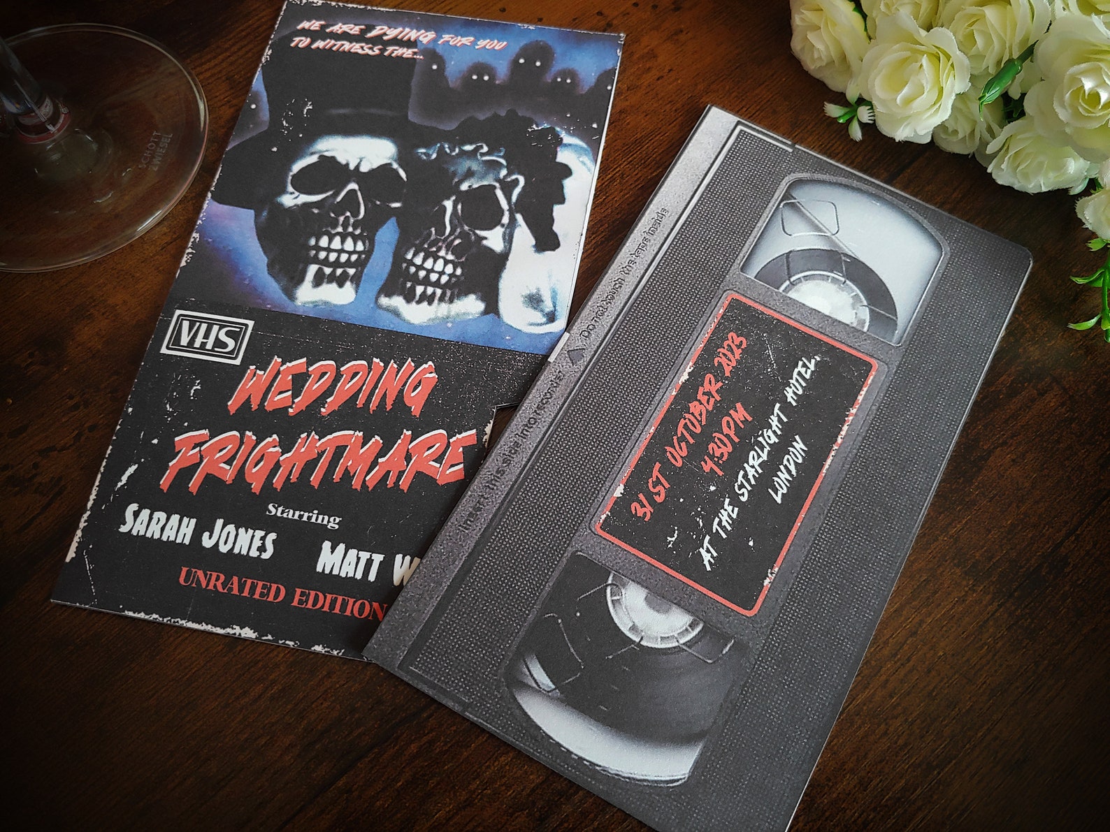 Personalised 80's Horror Movie VHS Tape Inspired Wedding | Etsy