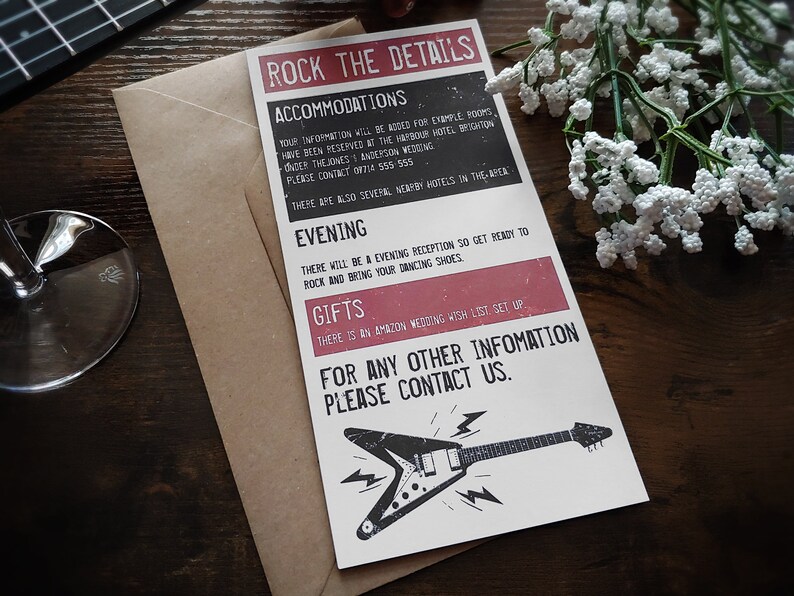 Personalised Rock Concert Gig Ticket Wedding Invite - Etsy
