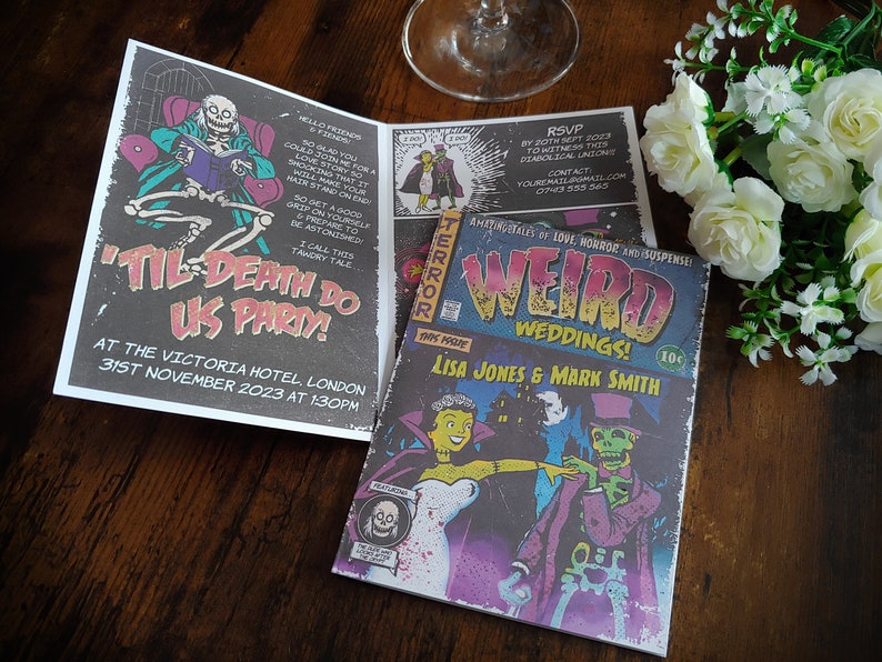 Personalised Folding Horror Comic Book Wedding Invite - Etsy