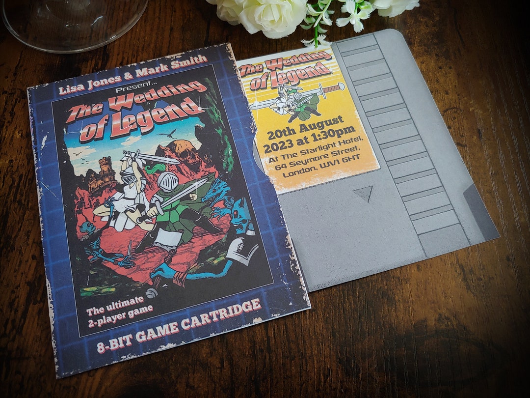 Personalised Retro Classic Video Game Wedding Invite, Invitation, Save ...