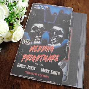 Personalised 80's Horror Movie VHS Tape Inspired Wedding Invite ...
