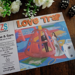 Personalised Retro Board Game Wedding Invite, Invitation, RSVP ...