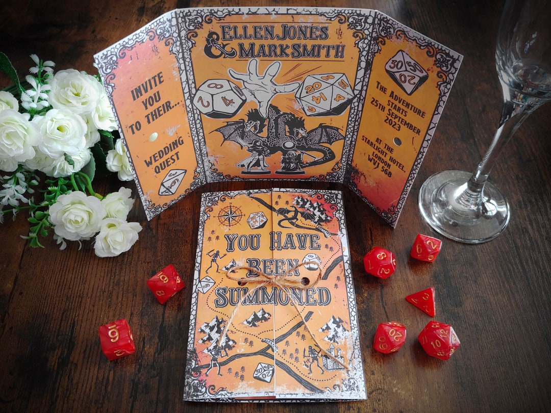 Personalised Foldout Dungeons and Dragons, Dnd Wedding Invite ...