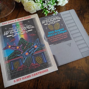 Personalised Retro Classic Video Game Shooter Wedding Invite ...