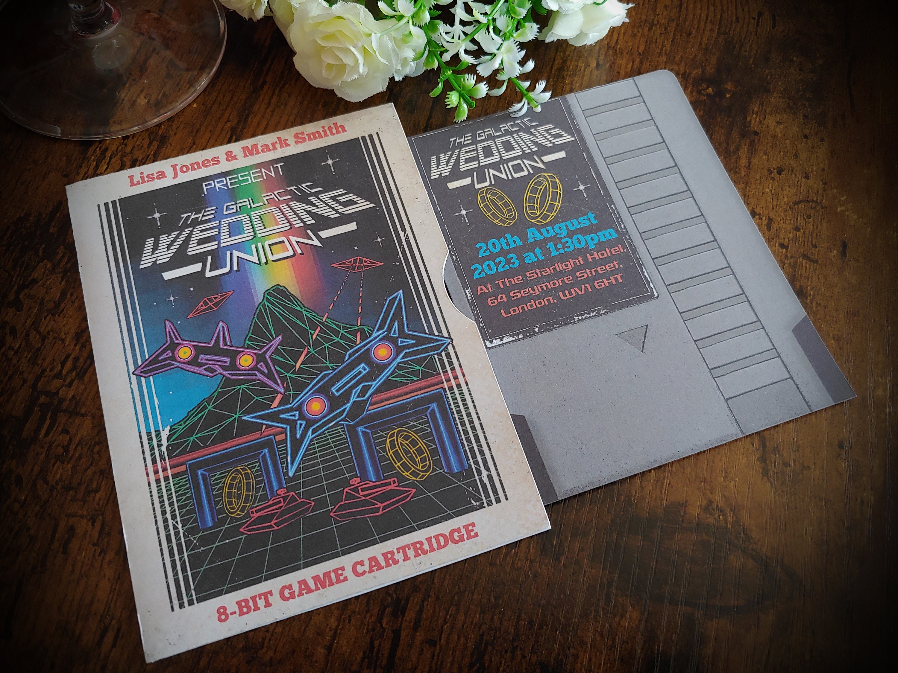 Personalised Retro Classic Video Game Shooter Wedding Invite ...