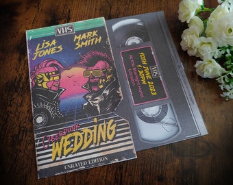 Personalised 80's Horror Zombie Movie VHS Tape Inspired Wedding Invite ...