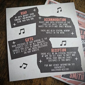 Punk Rock Album Wedding Invitation: Halloween Skull Design - Etsy