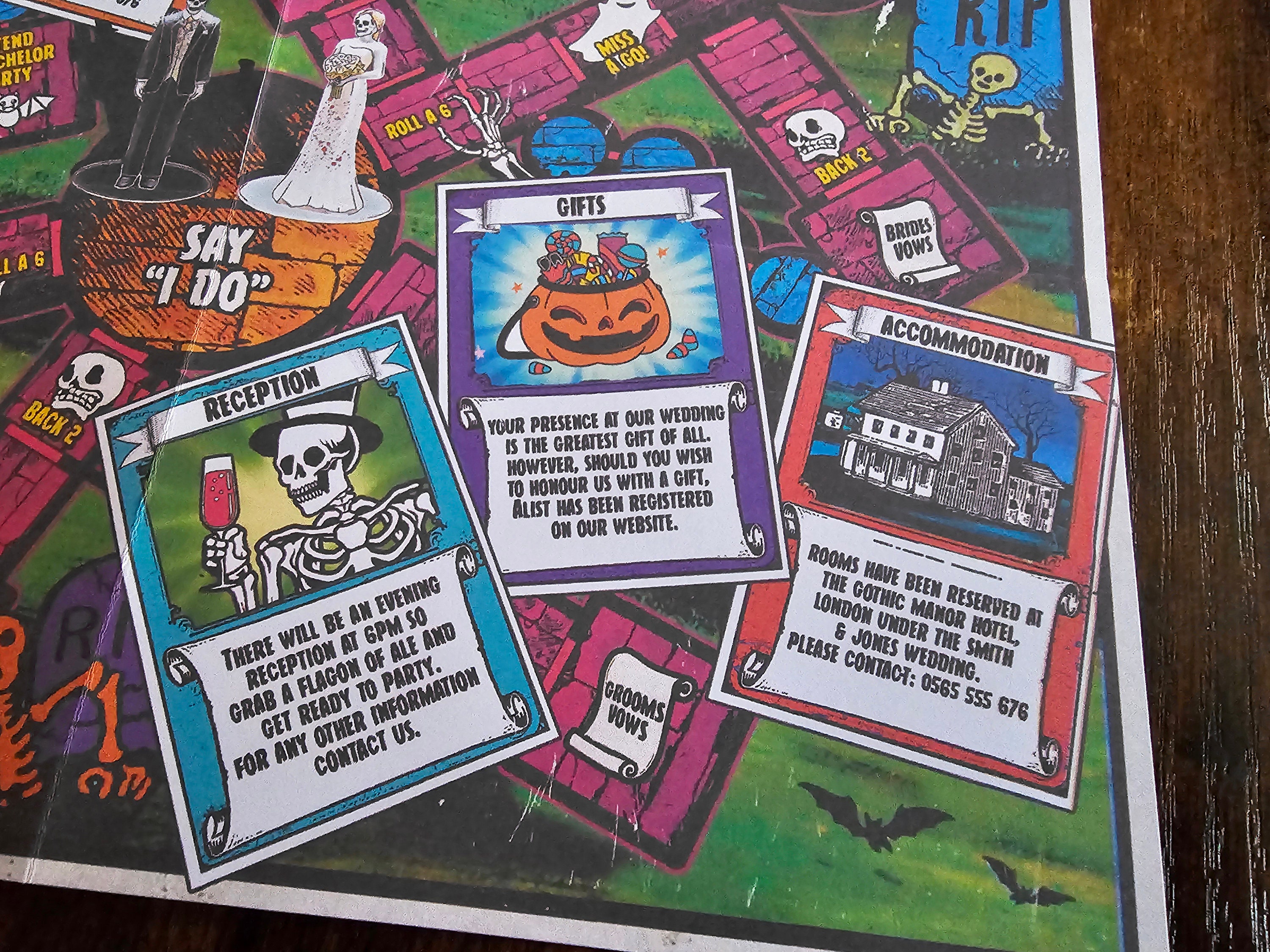 Personalised Tabletop Halloween Board Game, Wedding Invite, Invitation ...